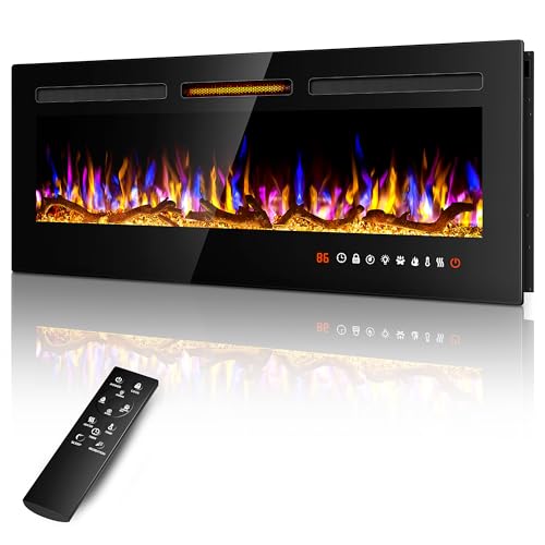ALPACA 50" Slim Electric Fireplace Recessed and Wall Mounted,Wall ...