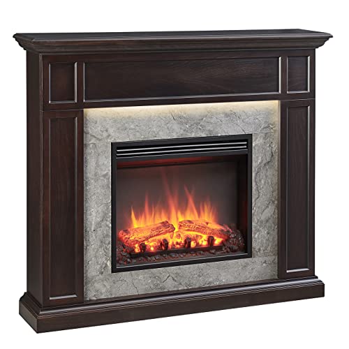 LegendFlame Fireplace Suite Sheraton, 48 Inch Mantel Surround, Espresso ...