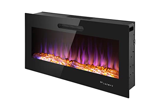 Prominence Home LED Slim Design Electric Fireplace Insert and Wall ...