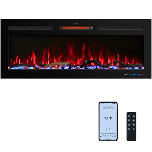 Velaychimney 33" Smart WiFi Electric Fireplace Insert, 13 Flame & Fuel ...